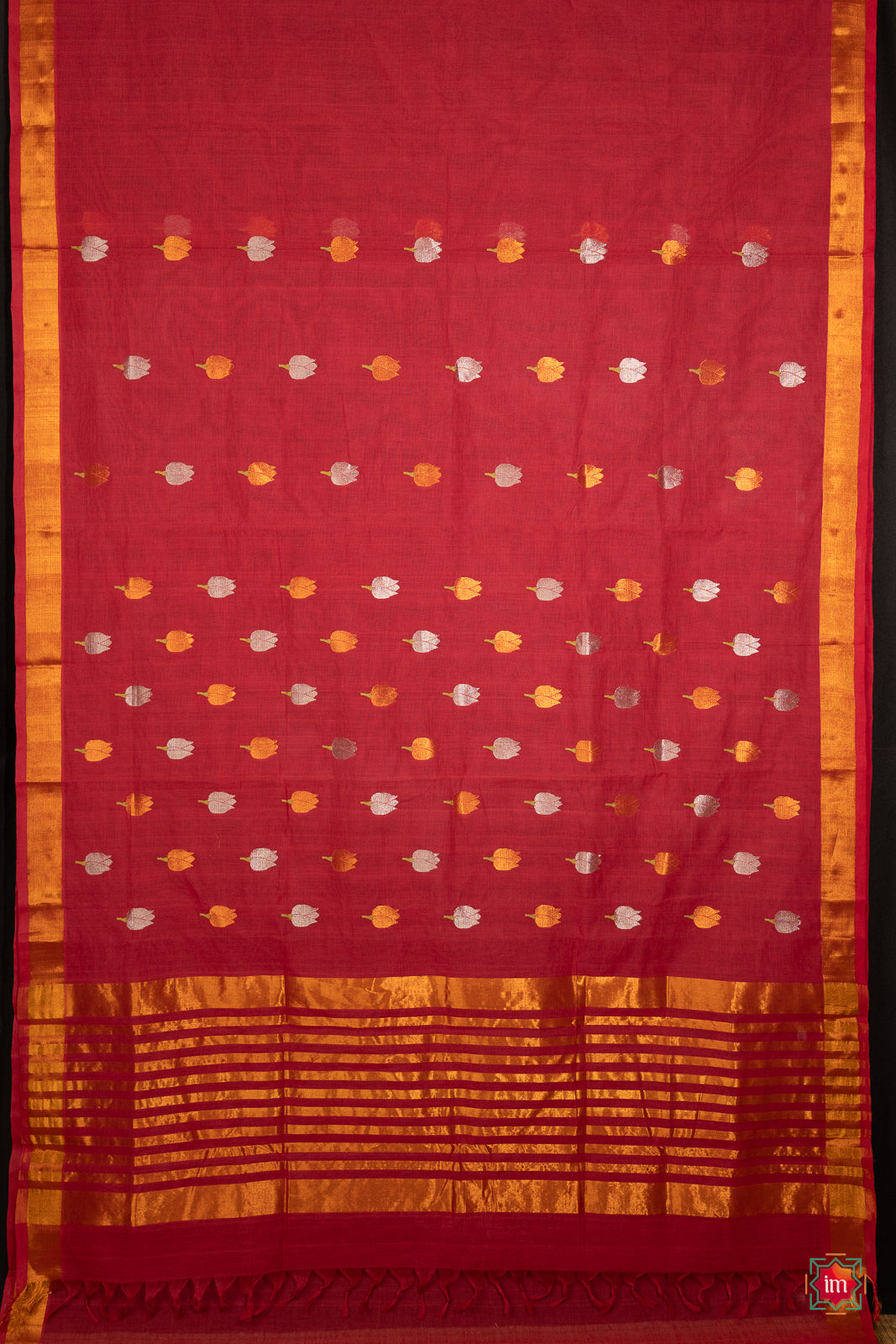 Red Venkatgiri Cotton Dual Tone Zari Saree Devi – THE INDIAN MOTIF